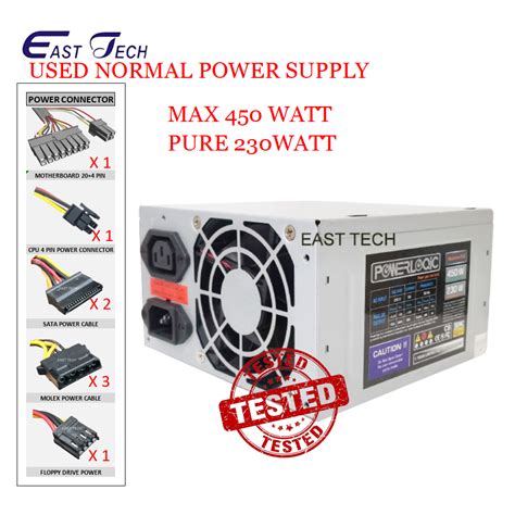 Basic Pc Psu Desktop Atx Sfx Power Supply Computer Used 500w 450w