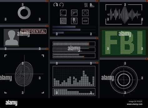 Computer Software For The Fbi Display Vector Illustration Investigation Stock Vector Image