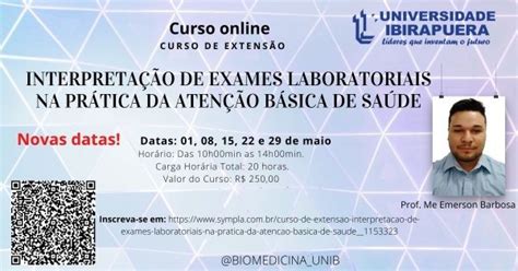 Curso de Extensão INTERPRETAÇÃO DE EXAMES LABORATORIAIS NA PRÁTICA DA