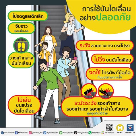 🧐ข้อปฏิบัติในการใช้บันได บันไดเ รถไฟฟ้ามหานคร สายสีเหลือง