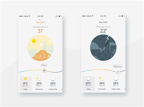 Weather App Mobile Design Mobile Application Design App Design