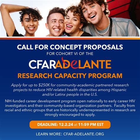 Funding And Training Opportunity Nih Funded Cfar Adelante Research