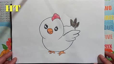 How To Draw A Cartoon Chicken Easy Step By Step YouTube