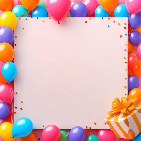 рамка приглашения на вечеринку дня рождения вертикальный фон пустое место для копирования текста