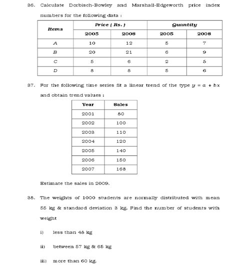 Karnataka Second Puc Statistics Question Paper Of March 2010