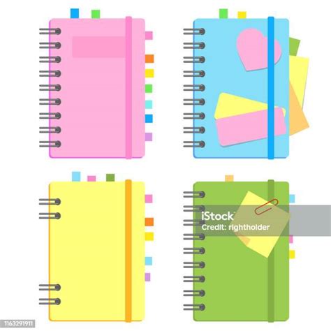 Notepad Tertutup Pada Spiral Dengan Bookmark Dan Kertas Untuk Catatan
