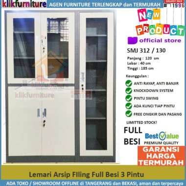 Jual Lemari Kabinet Besi 3 Pintu Original Murah Harga Diskon Agustus
