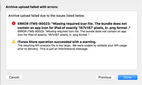 Ios ERROR ITMS Missing Required Icon File Stack Overflow