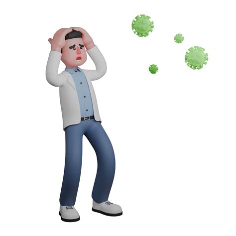 Professional Male Doctor In 3d Animation Anxious Male Character Facing