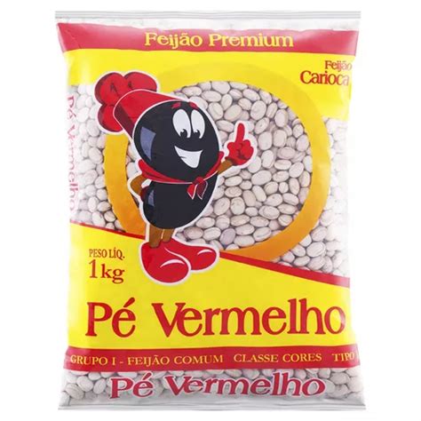Feijão carioca cores Pé Vermelho Premium em pacote sem glúten kg MercadoLivre