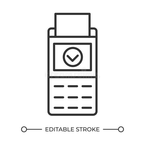 Pos Terminal Linear Icon Stock Vector Illustration Of Logo 318472143