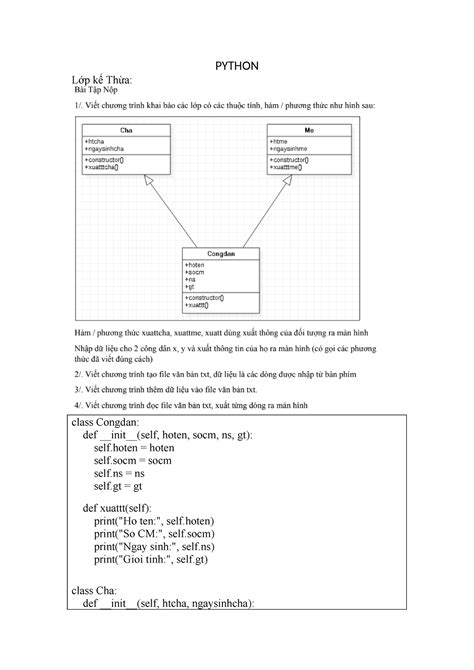 pythonontap python python lớp kế thừa class congdan def init self