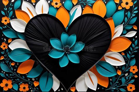 Flower Petals Are Arranged In Shape Of Heart Layout Of Greeting Card