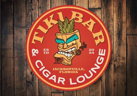 Tiki Bar Sign Tiki Cigar Lounge Sign Tiki Island Sign Tropical Tiki