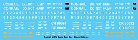 Conrail Mow Scale Test Black Scheme Decals Cmr Products