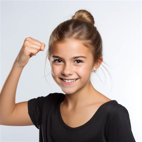 Girl Hold Fist With Seriously Emotions Premium Ai Generated Image