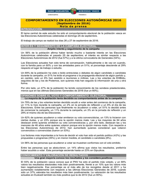COMPORTAMIENTO EN ELECCIONES AUTONÓMICAS 2016