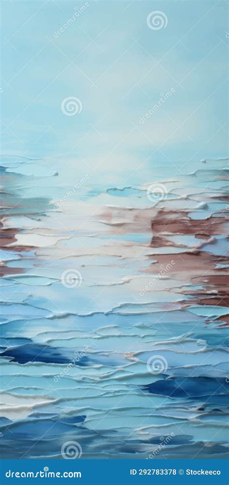 Melting Waters Abstract Seascapes In Light Sky Blue And Brown Stock