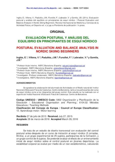 PDF ORIGINAL EVALUACIÓN POSTURAL Y ANÁLISIS DEL de equilibrio evita la caída mediante