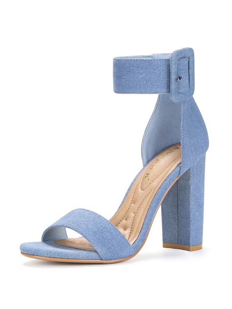 Blissful Step Womens Block Heels Zipper Buckle Ankle Strap Sandals