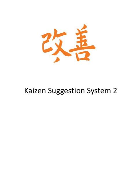 Kaizen Suggestion System 2 Pdf