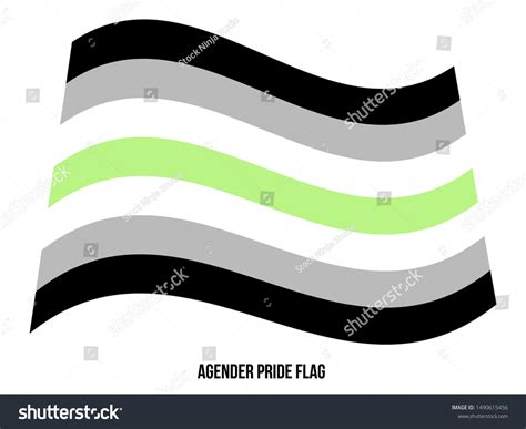 Agender Pride Flag Waving Vector Illustration Stock Vector Royalty