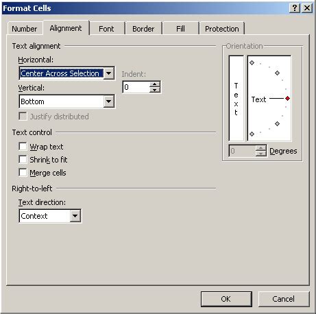 MS Excel 2007 Center Text Across Multiple Cells