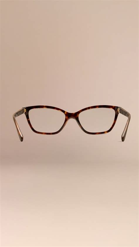 Check Detail Cat Eye Optical Frames Tortoiseshell Burberry