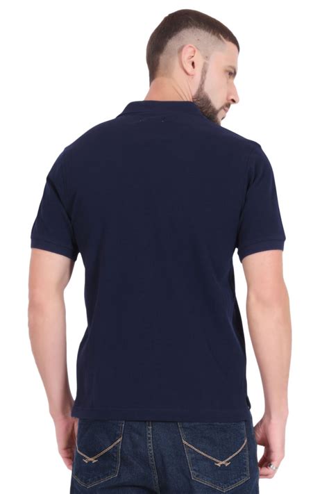 Plain Cotton Navy Blue Polo T Shirt For Men Blueaura Apparels