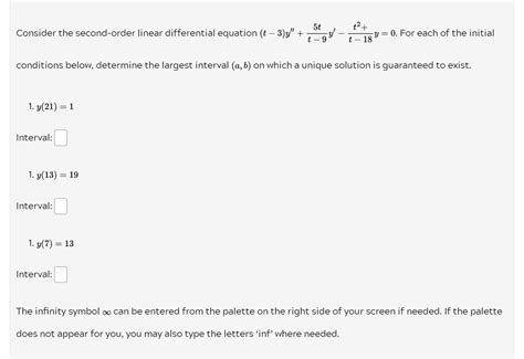 Solved Consider the second-order linear differential | Chegg.com
