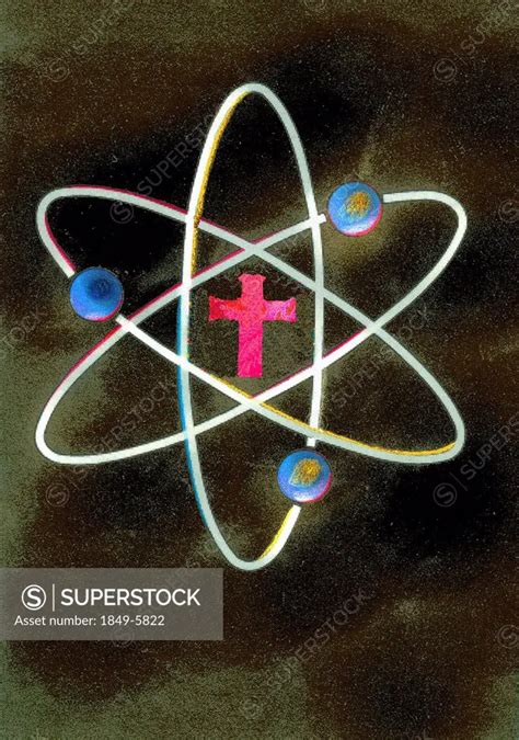Cross At The Center Of Atom Symbol Superstock