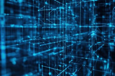 Vibrant Digital Network With Blue Light Patterns In Abstract Data Visualization Premium Ai