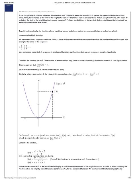 Limit Continuity And Differentiability Pdf Limit Mathematics Function Mathematics