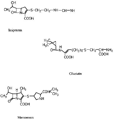 Chemical Structures Of Imipenem Cilastatin And Meropenem Download