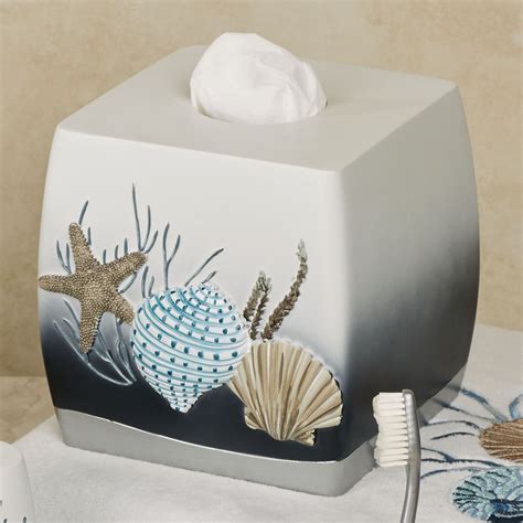 Blue Lagoon Seashell Coastal Bath Accessories
