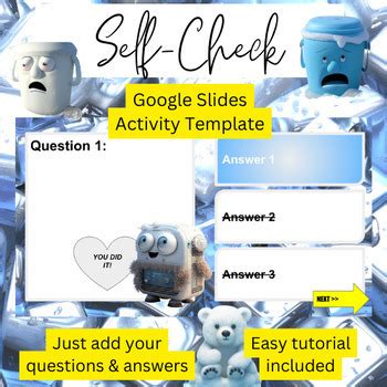 Editable Self Checking Activity Google Slides Game Template Cold Winter Cute