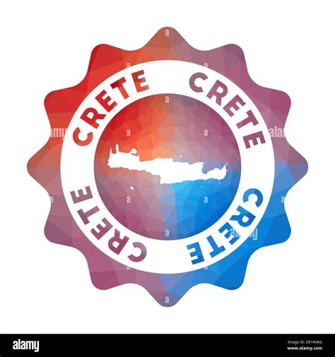 Crete Low Poly Logo Colorful Gradient Travel Logo Of The Island In