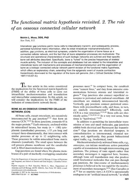 Functional Matrix Revisited 2 Pdf Pdf Skeletal Muscle Bone
