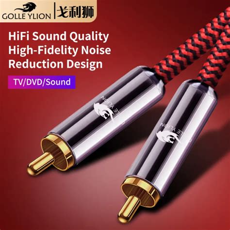 Golley Lion สายโคแอกเซียลสัญญาณเสียงดิจิตอลสาย Spdif Rca ตัวผู้ไปยัง