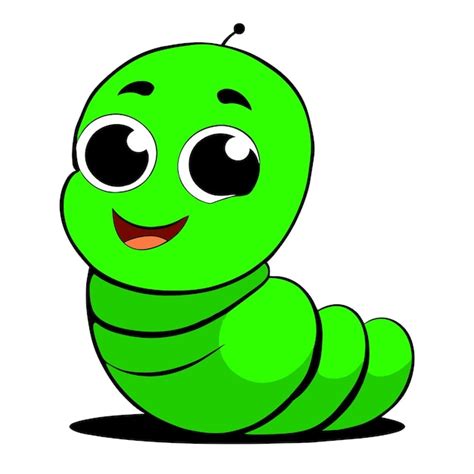 Lindo Gusano Larva Larva Gusano Gusano Dibujado A Mano Plano Elegante