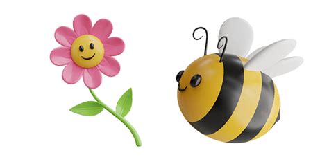 cute flower and honey bee 3d cursor sweezy custom cursors