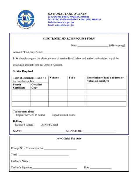 Fillable Online Electronic Search Request Form Fax Email Print Pdffiller