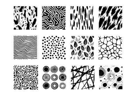 Premium Vector 12 Grunge Monochrome Black Texture Pattern Collection
