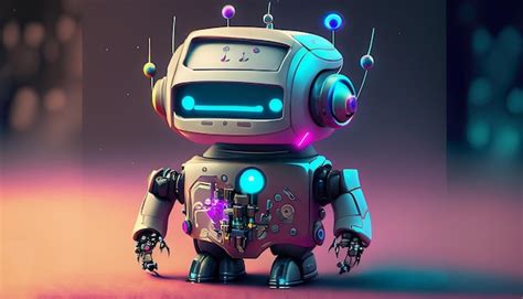 Premium Photo Robot Tiny Artifical Intelegent Cyber Punk Cute