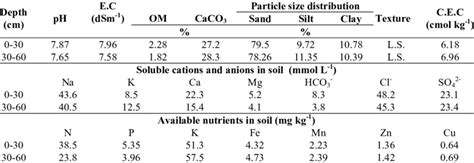 Chemical And Physical Properties Of The Experimental Soil Download Scientific Diagram