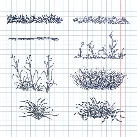 Premium Vector Vector Set Of Sketch Grass