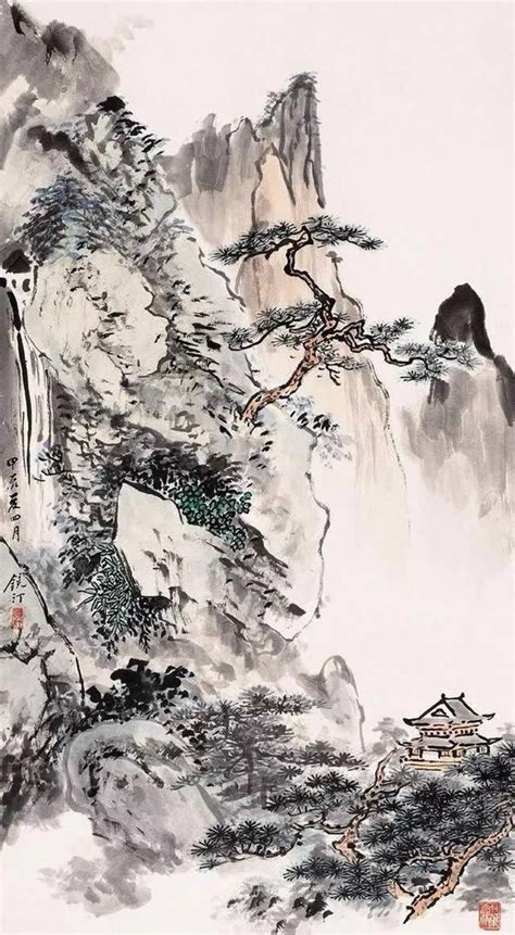 启功老师吴镜汀的山水画，堪称一流 名人字画网