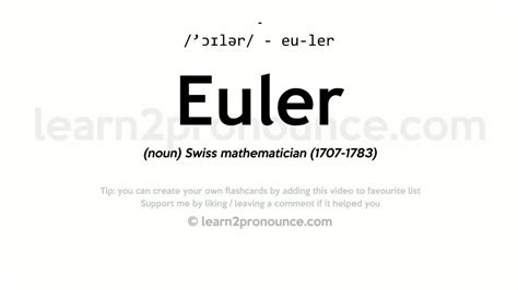 Pronunciation Of Euler Definition Of Euler Youtube
