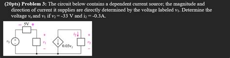 Solved 20pts Problem 3 The Circuit Below Contains A Chegg