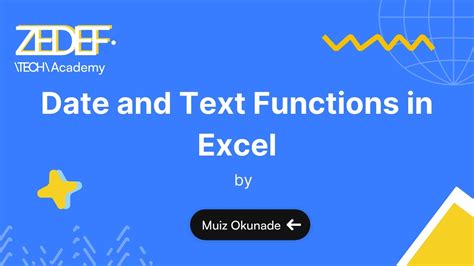 Date And Text Functions In Excel Youtube